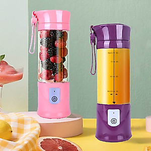 YPCOO 2pcs Portable Blender, USB Travel Juice Cup, Durable ABS Materials, Non-toxic, BPA Free, Mini, Convenient, Cordless, 13Oz Bottle, 4000mAh Battery, Blend Up to 20 Times