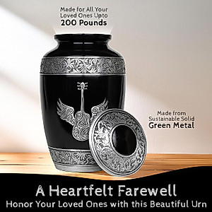 Displayex India Hand Engraved Guitar Urns for Human Ashes Adult Male Female - Urns for Men Women Human Ashes, Cremation Urn Human Ashes, Dog Cat Pet Memorial Urn, Keepsake Box