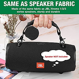 Desing Wish Removable Speaker Handle Strap Compatible with JBL Xtreme/Xtreme 2/ Xtreme 3/ W-King X10/ Zealot S67 Portable Wireless Bluetooth Speaker, Outdoor Travel Speakers Handle Belt (Black)