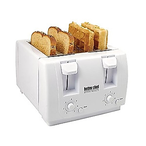 Better Chef Economic 4-Slice Toaster | Dual Controls | Crumb Tray (White)