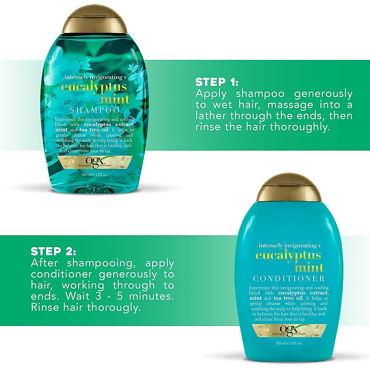 OGX Intensely Invigorating + Eucalyptus Mint Conditioner, 13 Ounce