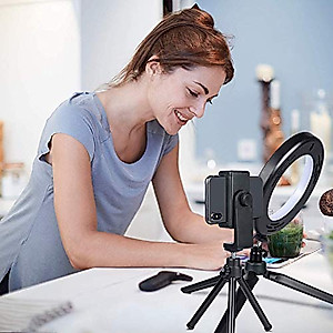 LED Ring Light 6" with Tripod Stand for YouTube Video and Makeup, Mini LED Camera Light with Cell Phone Holder Desktop LED Lamp with 3 Light Modes & 11 Brightness Level (6")