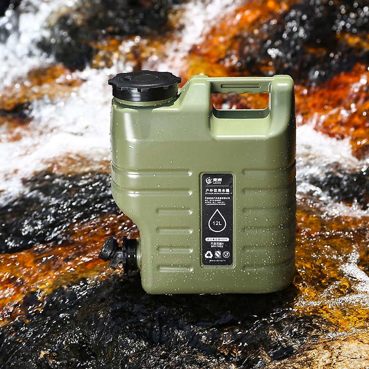 HiGropcore Water Container with Spigot - 3Gallon/5Gallon Water Jug Portable Camping Water Tank BPA Free - Emergency Water Storage for Camp Outdoor Hiking