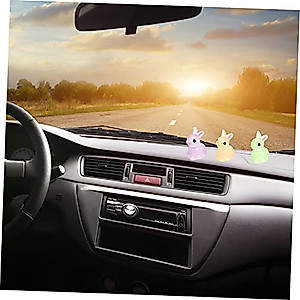 NOLITOY 18pcs Rabbit Ornament Bunny Figurines Animal Toys Animal Figurines Bunny Shape Decor Decoraciones para Salas De Casa Tiny Things Home Decor Miniature Toys Resin Model Luminous