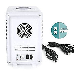 PERSONAL CHILLER 6L Mini Fridge Cooler and Warmer – Portable LED Fridge for Makeup, Skincare, Snacks, More – Mini Fridge for Bedroom Vanity with Lighted Glass (White)