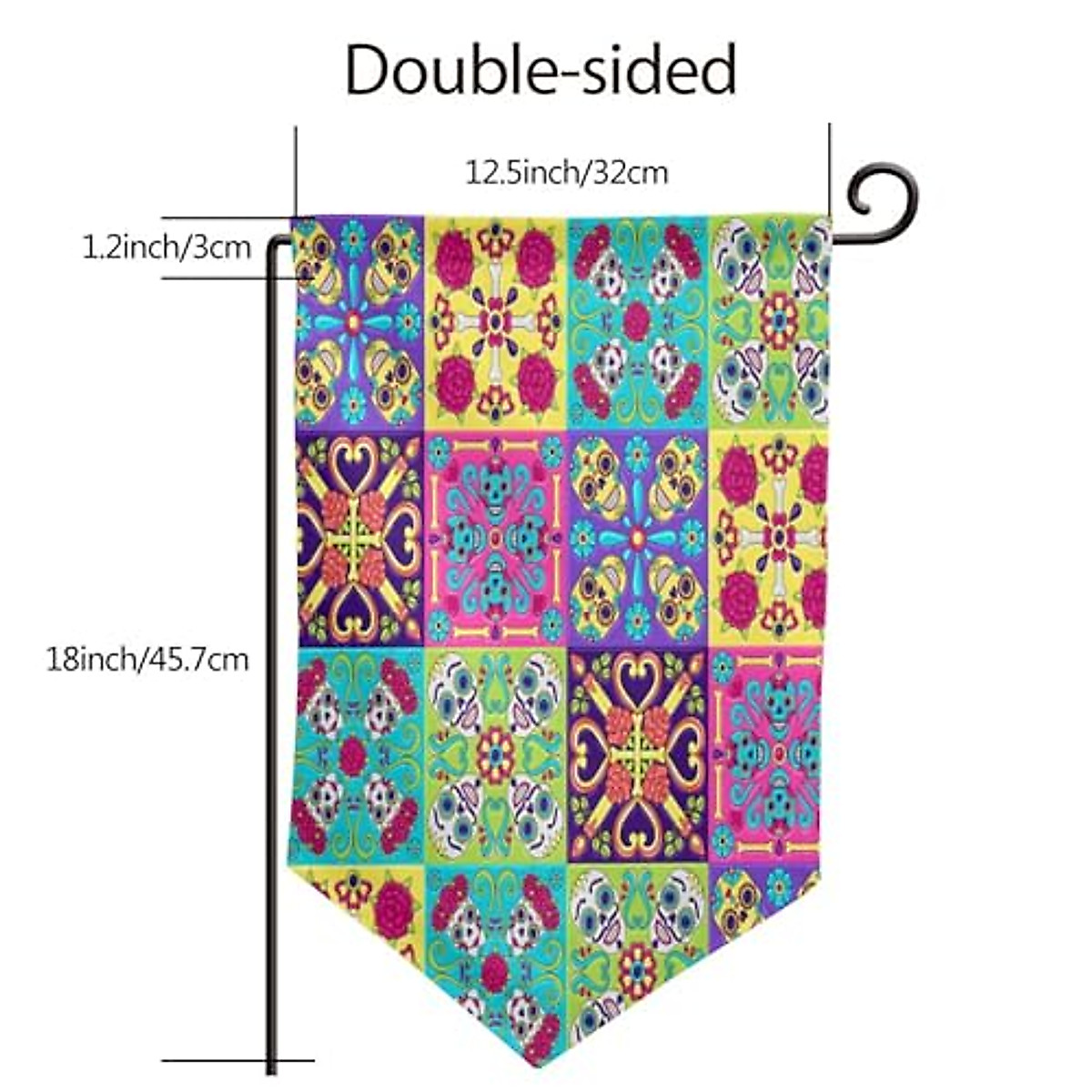 Mexican Talavera Tile Pattern Premium Garden Flags - Garden Decoration Flags/Yard Decoration Flags/Outdoor Garden Flags/Two Shapes Available