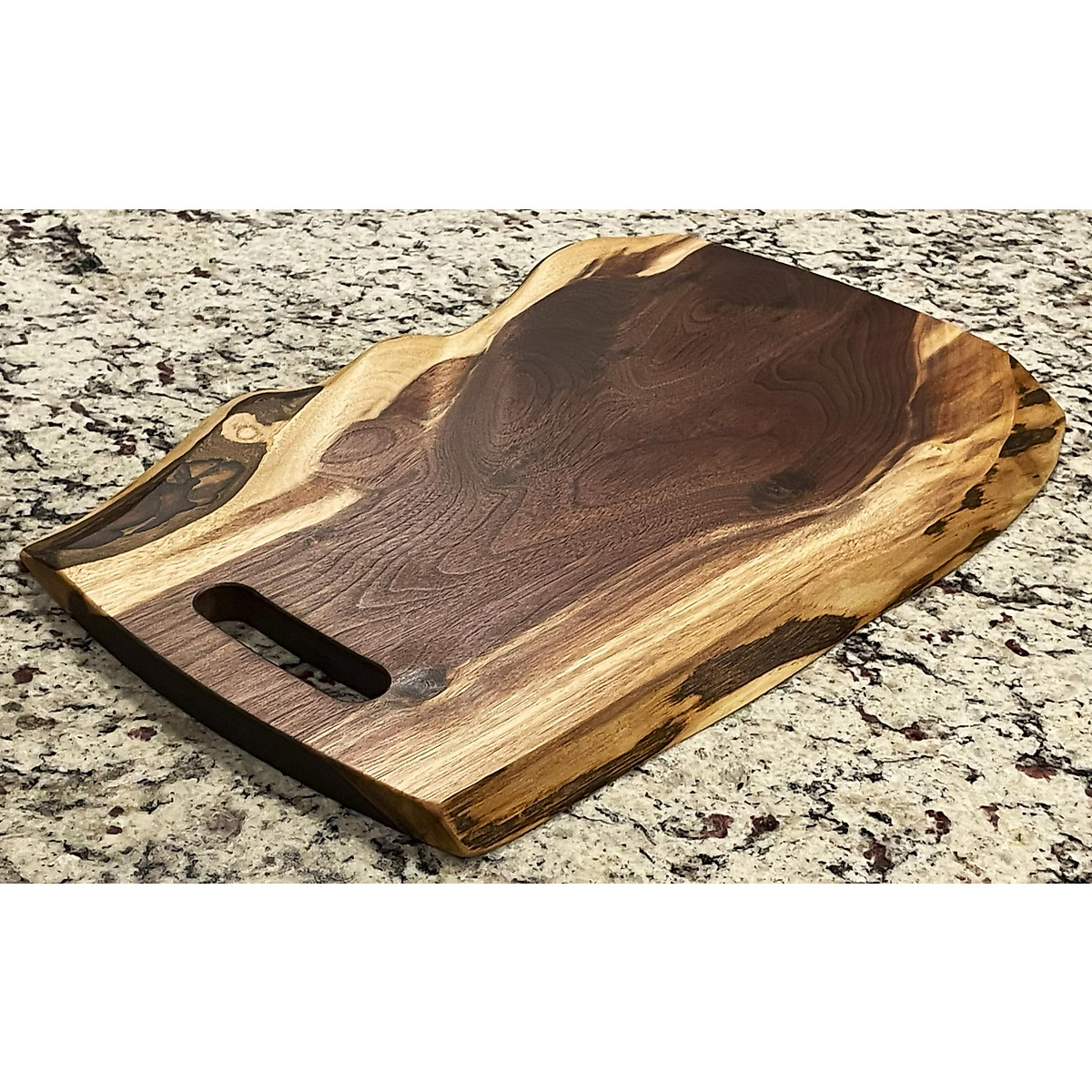 Black Walnut Gorgeous, Unique, Forest-to-Table Double Live-Edge Wood Charcuterie/Appetizer/Dessert/Grazing/Cheese/Cutting Board 20" x 12.5".