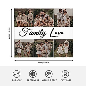 Ivarunner Personalized Family Throw Blanket,Blanket, Travel/Home/Bed/Sofa/Couch/Tapestry,Gifts for Family/Women/Mom/Adults,Home Decor,60"X50"