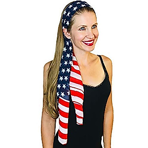 Shimmer Anna Shine USA American Flag Patriotic Scarf (Red White and Blue)