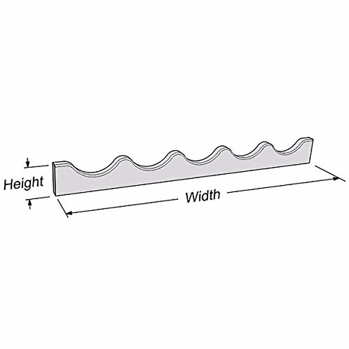 24" Length Real Wood Bottle Wine Rack, 3/4"Thick, 1 Pair Front/Rear - Choose Your Size