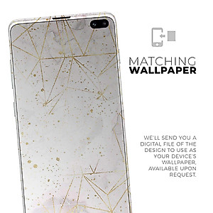 DesignSkinz Karamfila Watercolor & Gold V5 Protective Vinyl Decal Wrap Skin Cover Compatible with The Samsung Galaxy S20 (Screen Trim & Back Glass Skin)