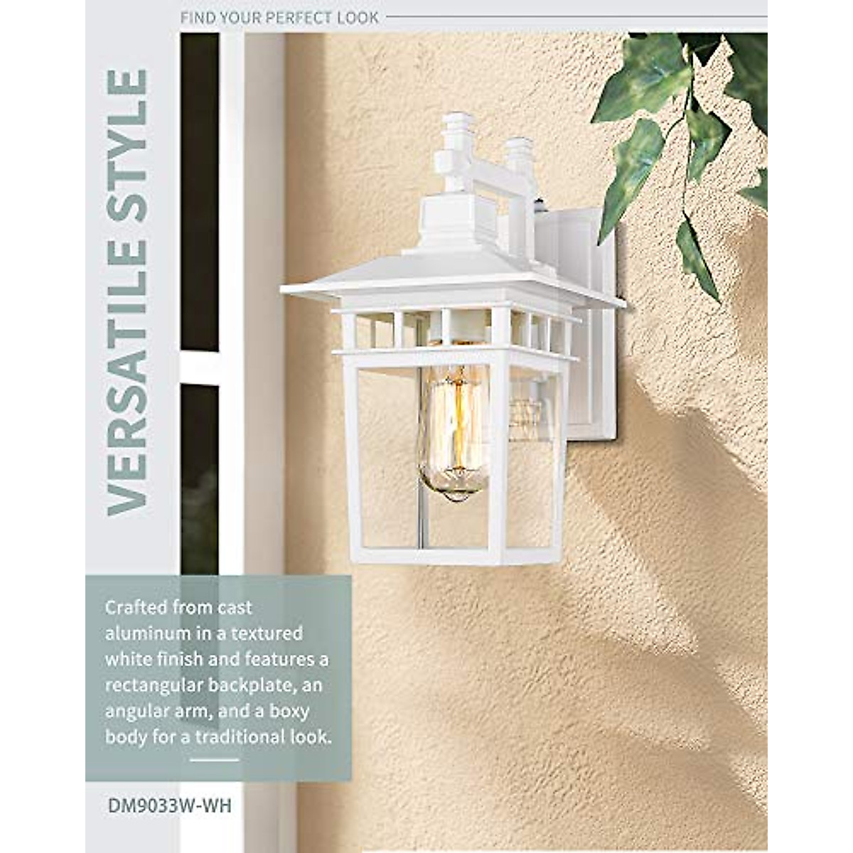 Beionxii White Exterior Light Fixture 2PK, Dusk to Dawn Outdoor Lighting with Cast Aluminum Housing, Outdoor Front Porch Lights for House Coach Garage, DM9244W-TWH