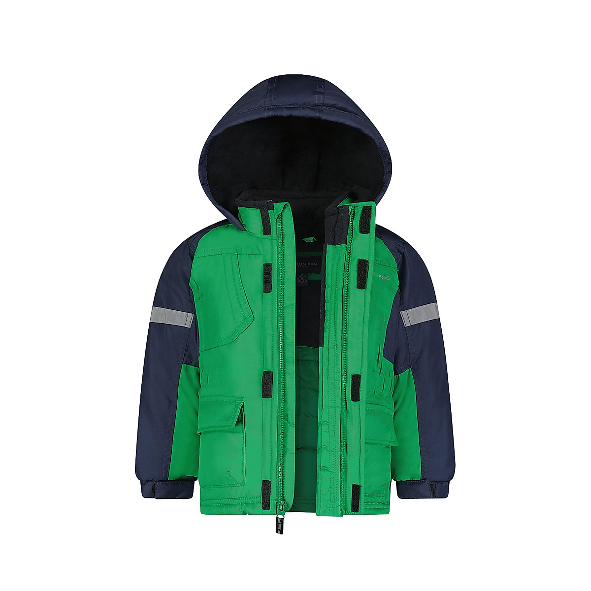 London Fog Baby Boys' Two-Piece Ski Jacket and Snowbib Snowsuit Set, Bright Green, 24 Months