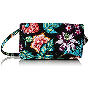 Vera Bradley Women's Cotton All Together Crossbody Purse With RFID Protection, Vines Floral, One Size