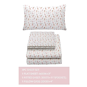 LITTLE CELEBRITY Twin Sheet Set | Kids Sheet & Pillowcase Sets | Twin Sheets for Boys Girls, Fitted Sheet, Top Sheet, Pillowcase | Twin Sheets Set | Twin Bed Sheets | Bed Sheets Twin(Andrea)