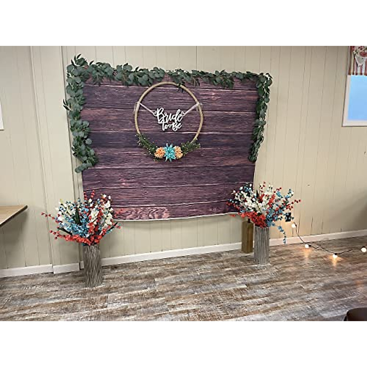 Wood Vinyl Backdrop Spring Easter Wooden Board Wall Portrait Photography Background Baby Shower Birthday Wedding Party Vintage Brown Wood Seamless Backdrop Photo Props 7x5FT
