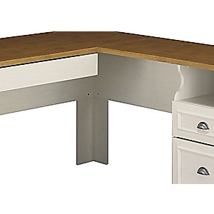 Bush Furniture Fairview L Shaped Desk in Antique White