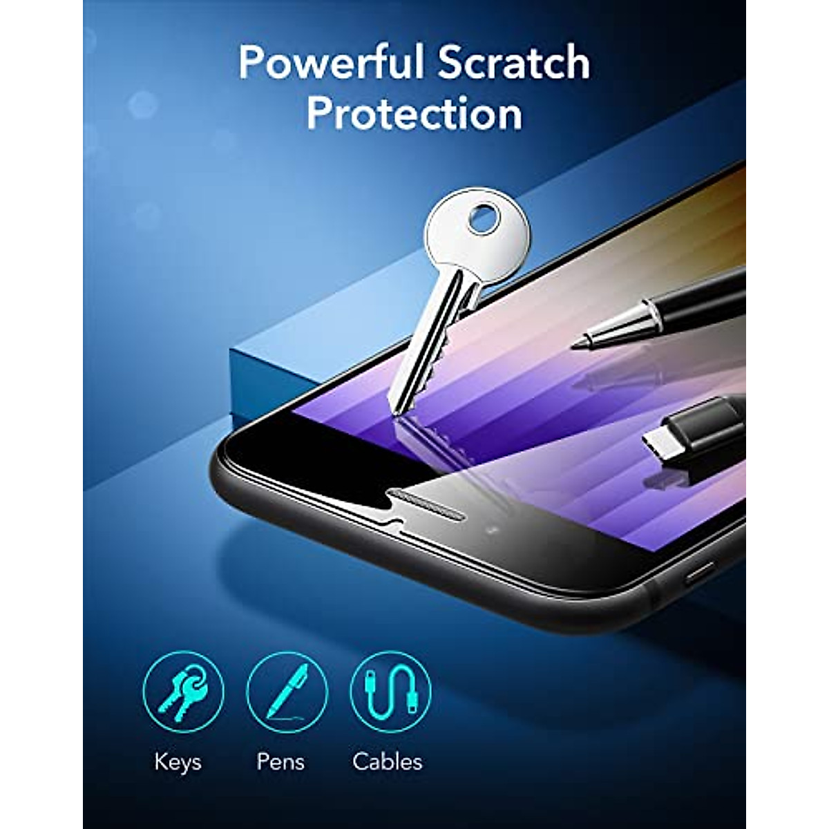 ESR Tempered-Glass Screen Protector Compatible with iPhone SE 3/SE 2 (2022/2020) and iPhone 8/7, Easy Installation Frame, Scratch Resistant, Case Friendly, 2 Pack