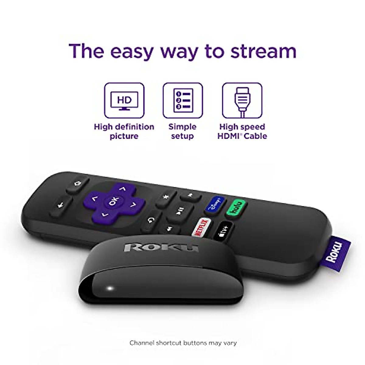 Roku Express HD Streaming Media Player, Black (Renewed)