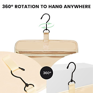 LOVEVOOK Toiletry Bag for Women, Water-resistant Travel Makeup Bag with Hanging Hook, Traveling Essentials Cosmetic Bag Travel Organizer for Accessories, Shampoo, Full Sized Container, Toiletries