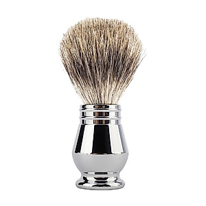 CSB Pure Badger Hair Knot Shaving Brush with Stylish Chrome Metal Handle - Wet Shave for Men