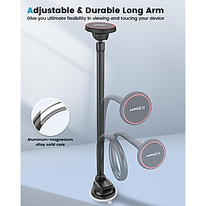 APPS2Car for Magsafe Car Mount Magnetic Phone Holder Upgraded 13-Inch Long Arm Suction Cup Windshield Mount fits iPhone 15 Pro Max Plus 14 13 12 Mini