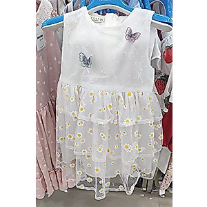 59" Width Tulle Lace Fabric Daisy Flower Print Fabric for for DIY Dress Costume Design Accessories Flower Girl Women Gown Wedding Dress Home Decor (3 Yard, White)