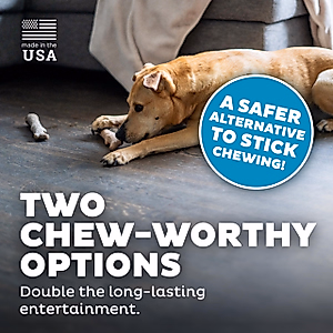 Petstages Dogwood Wood Durable Dog Chew Toys, Real Wood & Calming Hemp, 2-Pack, Medium