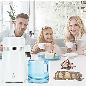 Water Distiller w/ Plastic Container;750W,1.1Gal/4L Capacity;Distill Water up to 0.26Gal/1L per Hour and About 6Gal/23L per Day;Countertop Style is Perfect for Home Use