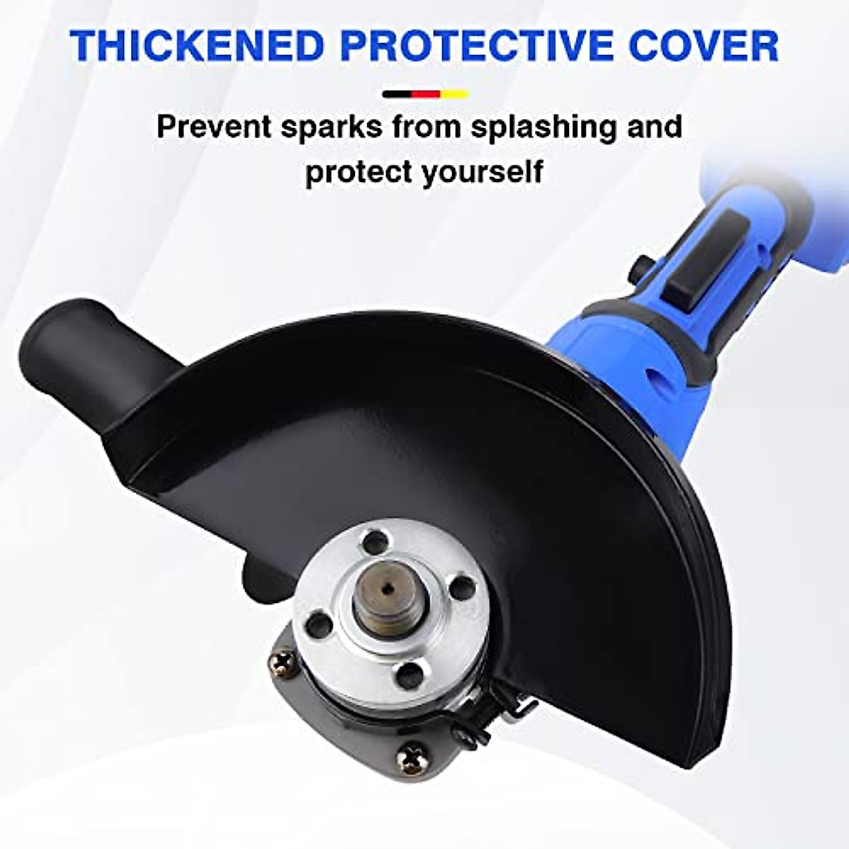 Brushless 4-1/2 Inch Angle Grinder Cordless Angle Grinder Tool with 6.0Ah Lithium-Ion Battery and Charger, 7.5-Amp 21V Electric Power Tools with Cutting Wheels, Flap Disc, for Cutting, Polishing