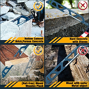 Saker Saw Blade-Demolition Masonry Reciprocating Hard Alloy Saw Blades for Cutting Wood,Porous Concrete,Brick Combination Pack(4 PCS)