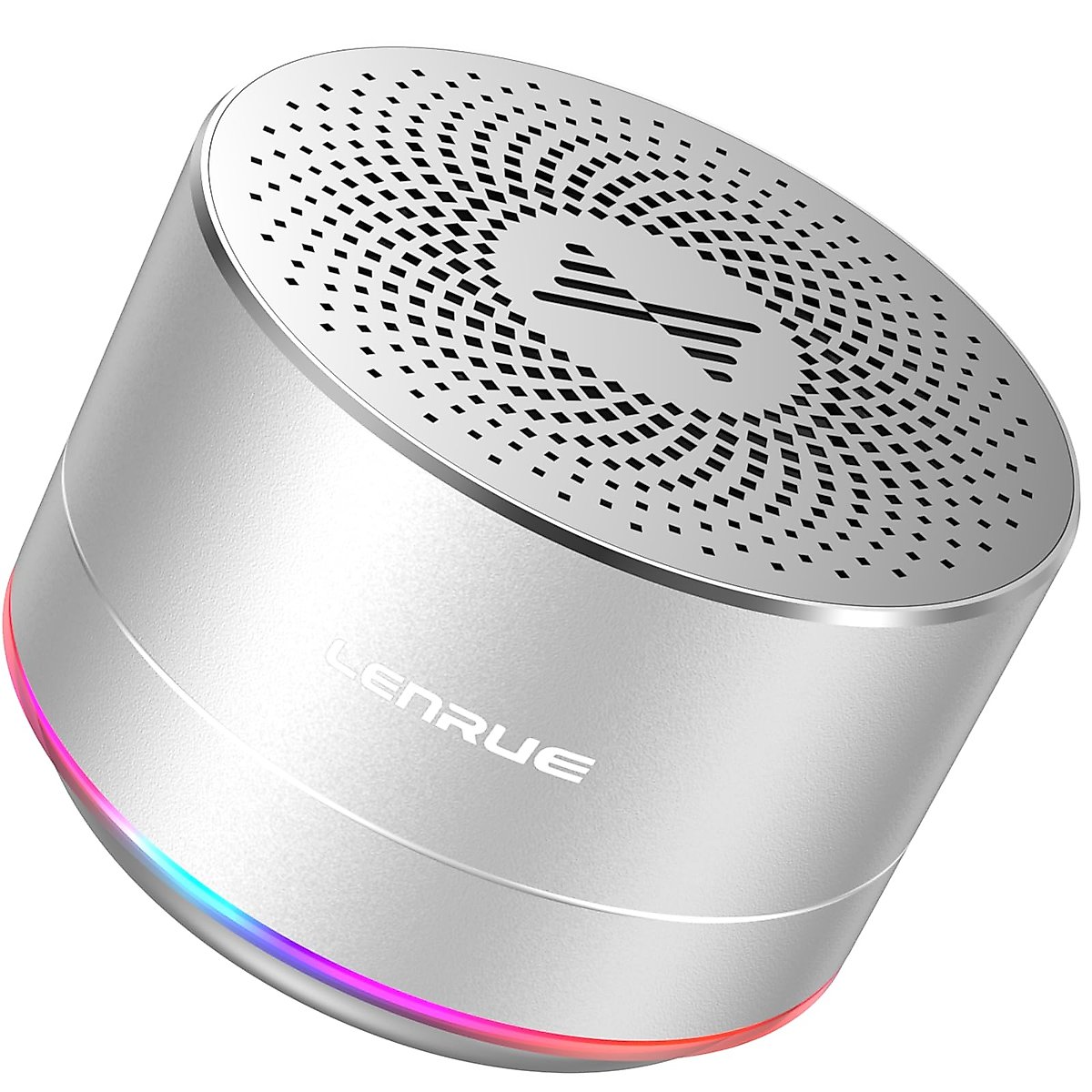 LENRUE Portable Wireless Bluetooth Speaker with Built-in-Mic,Handsfree Call,AUX Line,HD Sound and Bass for iPhone Ipad Android Smartphone and More (Silver)