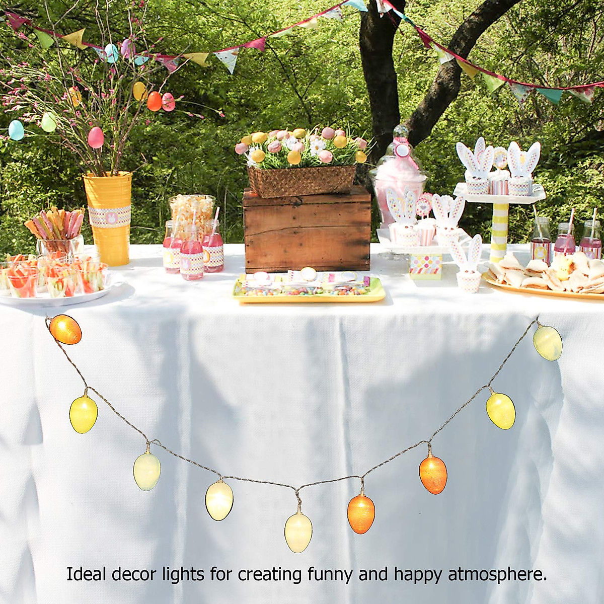 Lurrose 1 Set 10 Easter Egg String Lights Easter Egg Fairy Lights Easter Eggs Pendant Firefly Lights Easter Decoration Lights Easter Outdoor Lights Flashing Lights Soft Lamp Beads