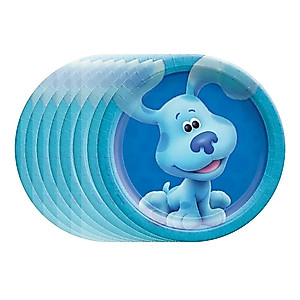 Blue's Clues Baby Birthday Party Supplies Bundle Pack includes Dessert Cake Paper Plates, Napkins, Table Cover (Bundle for 16)
