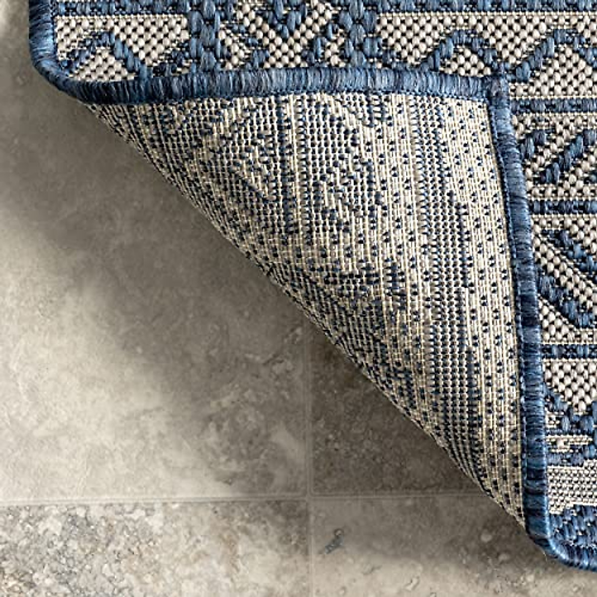 nuLOOM Abbey Tribal Striped Indoor/Outdoor Area Rug, 5' x 8', Blue