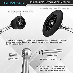 GOMEXUS Power Knob Compatible with Shimano 19 Stradic FL 15 Stradic FK 1000-4000 Stella FJ Daiwa Exist LT Certate LT Luvias LT Direct Fitment Reel Handle Replacement 38mm Metal Round
