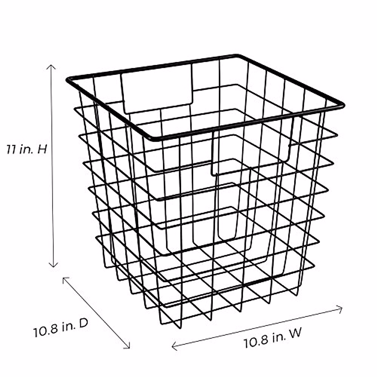 ClosetMaid 13033 Cubeicals Wire Storage Bin with Handles, Black