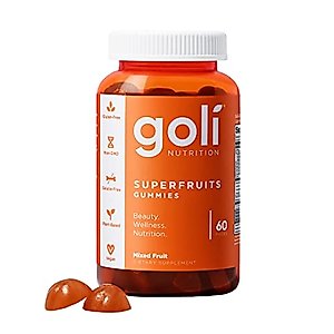 Goli Nutritional Supplement, SuperFruits Beauty Gummy Vitamin - 60 Count - Collagen-Promoting Ingredients - Mixed Fruit, Vegan, Plant-Based, Non-GMO, Gluten-Free & Gelatin Free