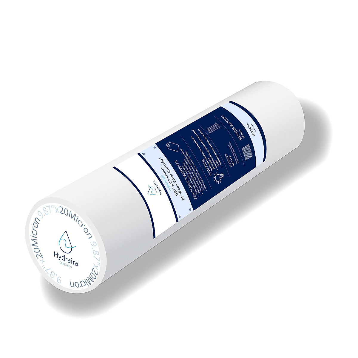 Hydraira 4-Pack 20 Micron 9.87” x 2.5” Sediment Water Filter Replacement Cartridge for Any Standard RO unit | Whole House RO System | Whole House Sediment Filtration CG9870020