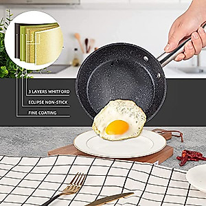 GlowSol 8 Inch Skillet Pan, Nonstick Frying Pan for All Stove, Small Non Stick Frying Pan, Chef Pans for Cooking, PFOA Free