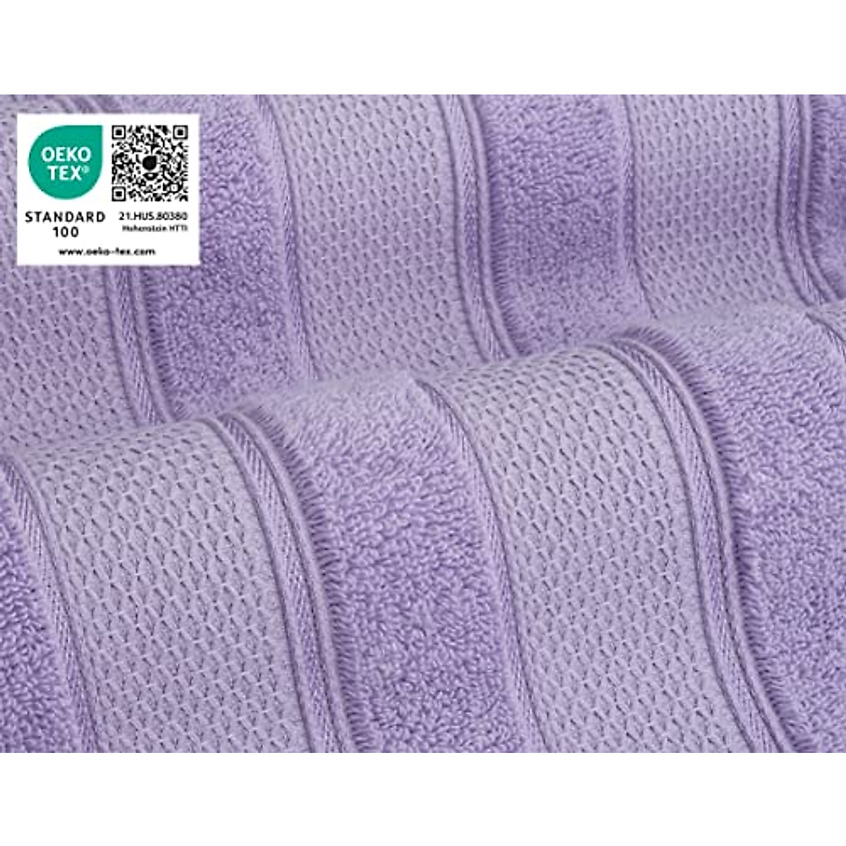 American Soft Linen Salem Bath Towel Set, 6 Piece Towels for Bathroom, 100% Turkish Combed Zero Twist Cotton, 2 Bath Towels 2 Hand Towels 2 Washcloths, Lilac