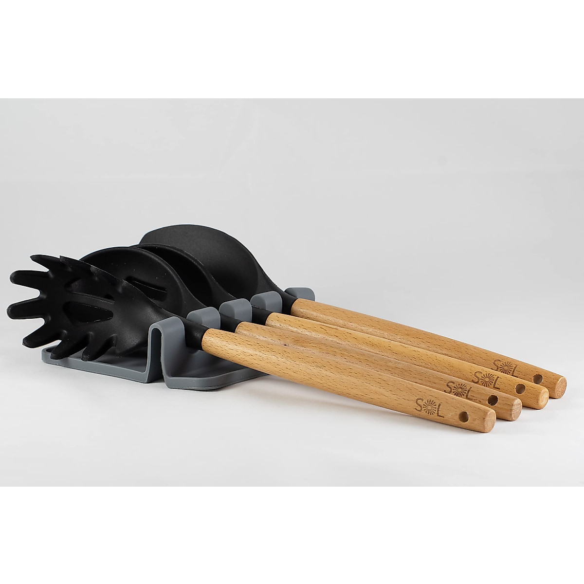SOL - Silicone Utensil Rest with Drip Pad for Multiple Utensils, Heat-Resistant, BPA-Free Spoon Rest & Spoon Holder for Stove Top, Kitchen Utensil Holder for Spoons, Ladles, Tongs & More - by Sol