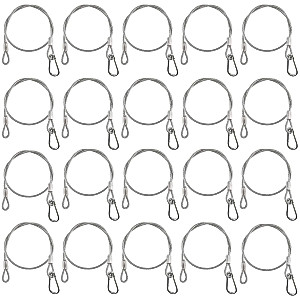 Stage Light Safety Cables, 25.5" Stainless Steel Safety Security Cable for Party Lights DJ Light Stage Lighting, Load 110lb, Pack of 20