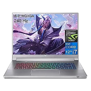 acer Predator Triton 300 SE Gaming Laptop 2023 Newest, 16" 240Hz Display, Intel Core i7 12700H (14 core), GeForce RTX 3060 Graphics, 32GB DDR5 RAM, 1TB SSD, Wi-Fi 6E, Backlit Keyboard, Windows 11 Home