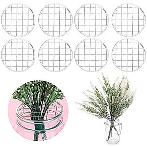 ASTER 8 Pieces Mason Jar Flower Insert Lid for Wide Mouth Canning Jars Flower Lid Insert with Square Grids for Fixing Plants Flower Arrangement, Vase Decoration Accessories