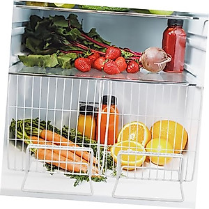 IWOWHERO Partition Closet Divider Fridge Door Organizer Fridge Mesh Divider Wardrobe Clothes Separator Refrigerator Separators Fridge Accessories Replaceable Refrigerator Divider Iron White