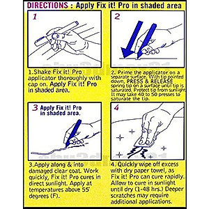 3pcs/lot Fix it Pro Clear Coat Applicator Scratch Repair Pen Filler and Sealer