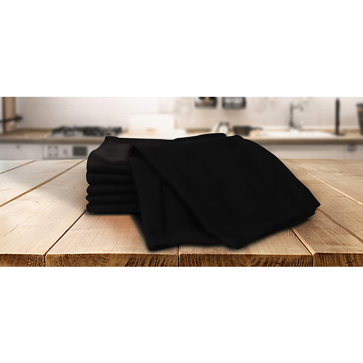 Urban Villa Christmas Kitchen Towels Premium Quality 100% Cotton Solid Kitchen Towels Set of 6 Ultra Soft Size 20X30 Inches Black Color Kitchen Towel Highly Absorbent Kitchen Towels