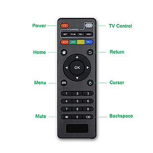 Bincolo Original Replacement Remote Control Controller for Android TV Box MXQ, MXQ PRO, MXQ-4K, M8S, M8N, T95, T95M, T95N, T95X, X96, X96mini, H96, H96 Pro, Black