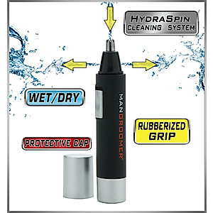 The Super Stud 2 Product Back and Nose Grooming Bundle by MANGROOMER – Bundle Includes The Essential Back Hair Shaver and Professional Nose and Ear Hair Trimmer